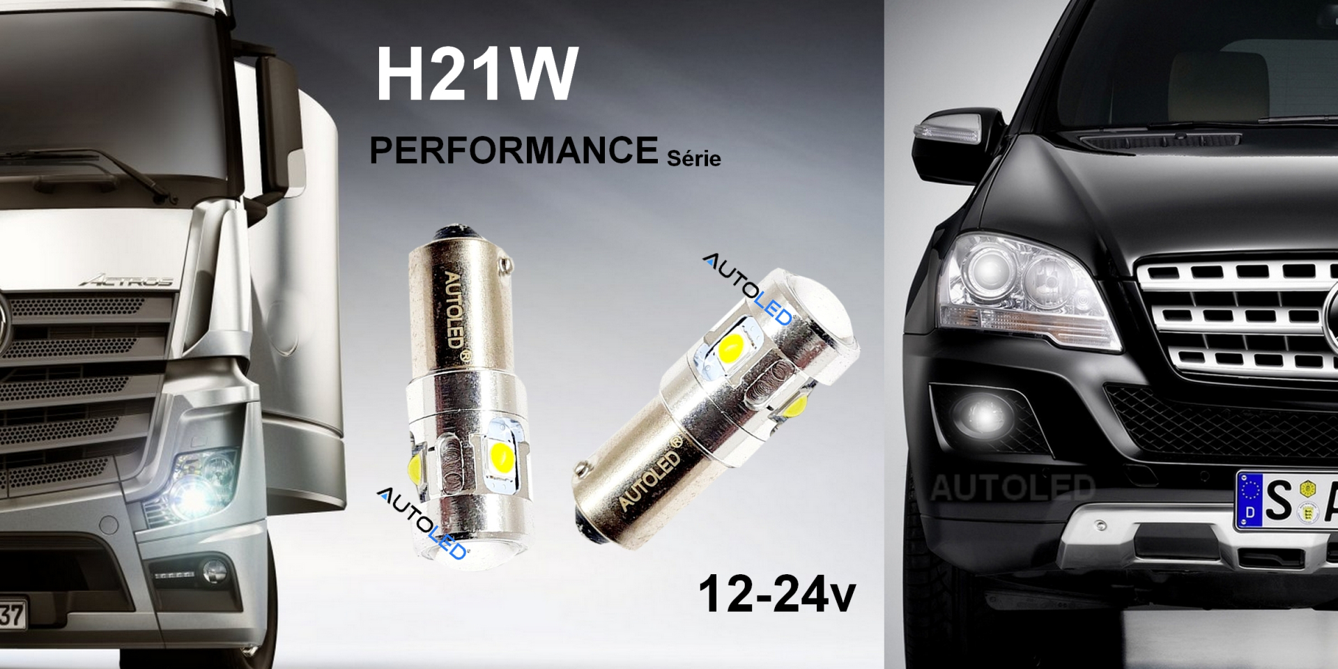 Ampoule H21W LED 24v /12v | Ultra Forte luminosité | Auto & PL