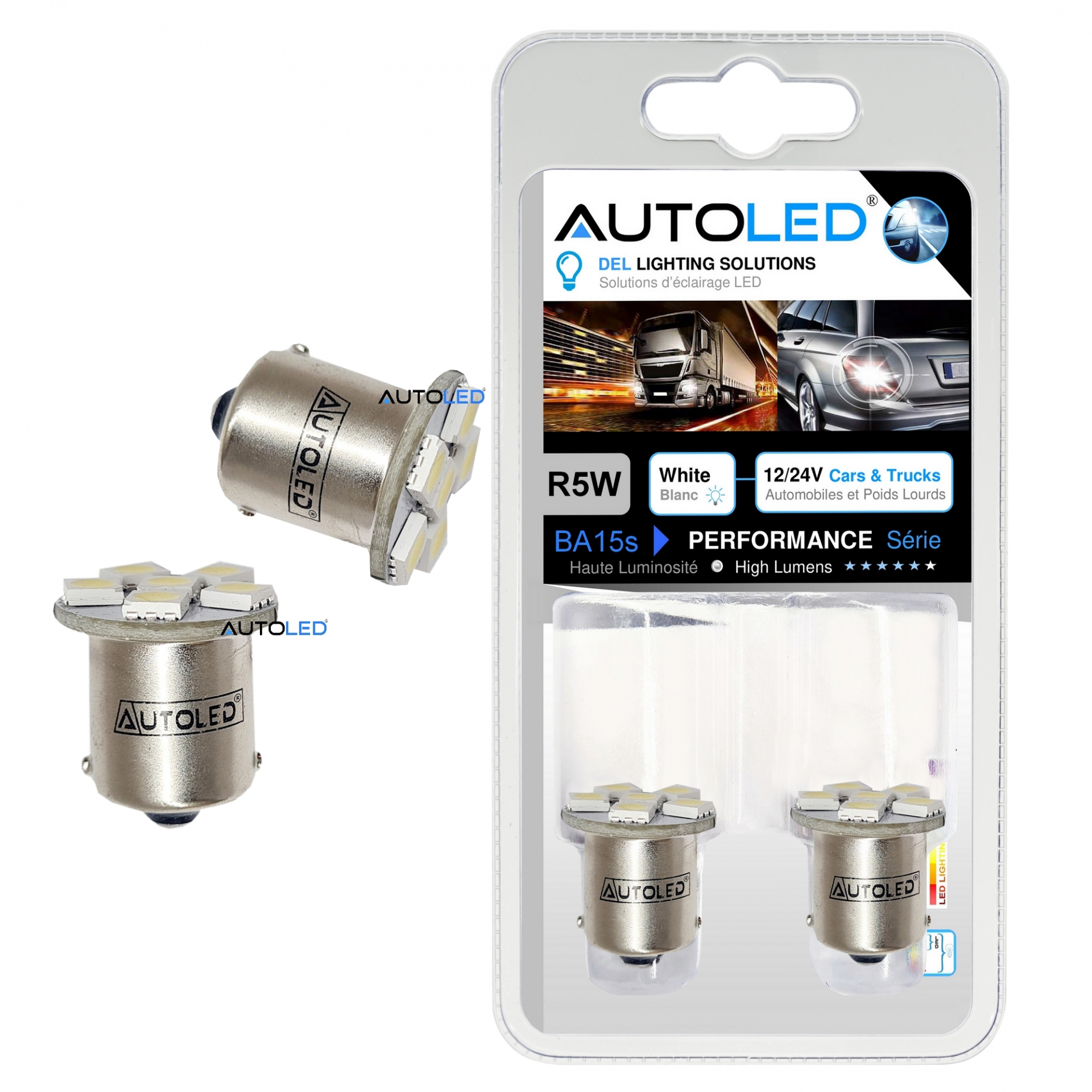 Ampoule R5W LED 24v /12v | Forte luminosité | Auto & Camion