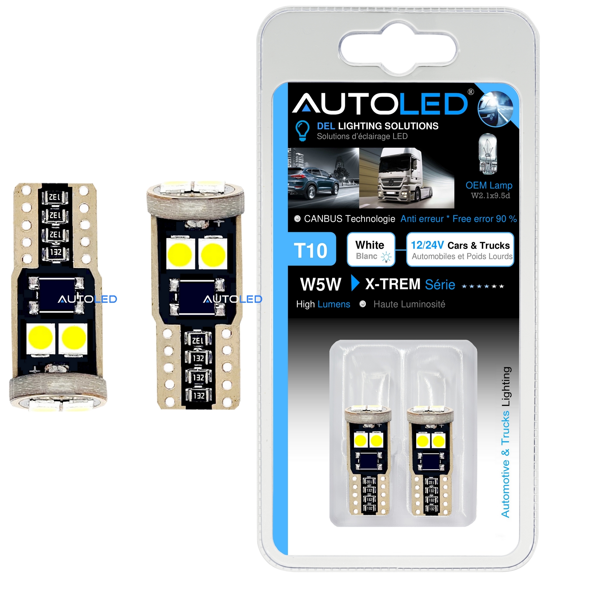 LED T10 12v 💡 Ampoule pour Intérieur | Position | Plaque | Coffre